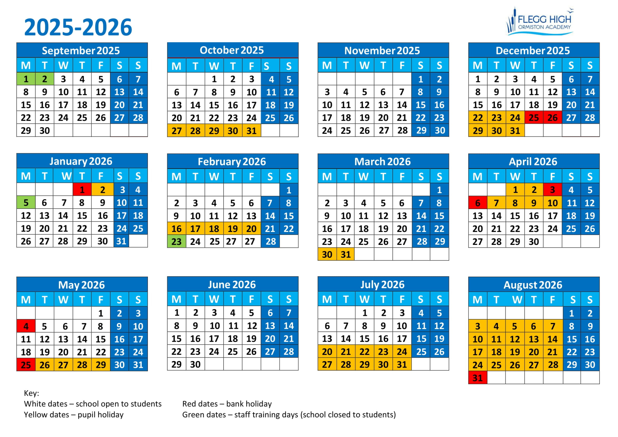 Flegg High Ormiston Academy - Term Dates